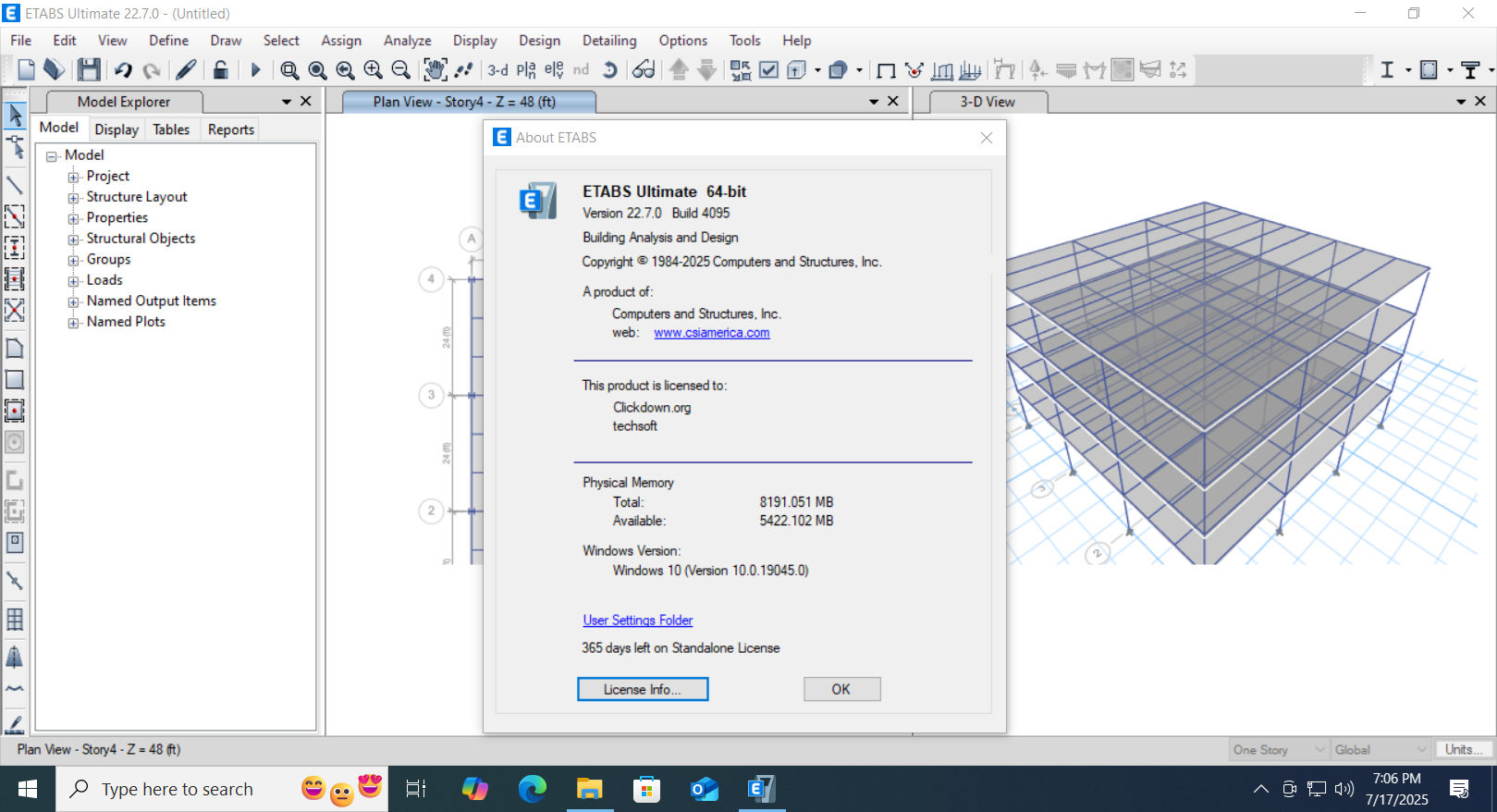 Download CSI ETABS Ultimate 22.7.0.4095 x64 full license